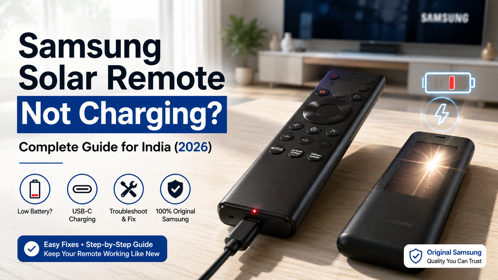 Samsung Solar Remote Not Charging? Fix Guide | Faritha