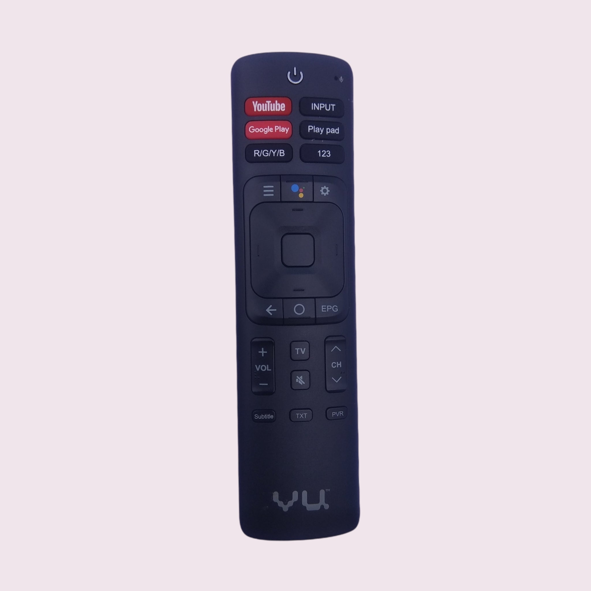 VU Smart TV remote control Youtube, Googleplay